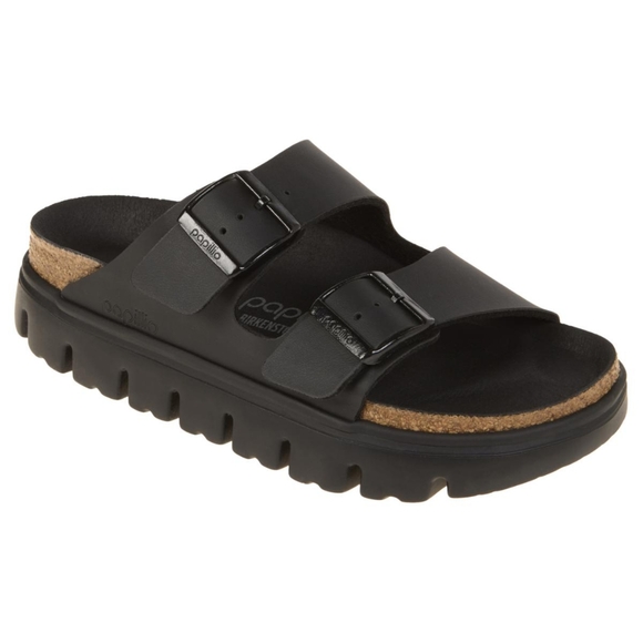 Papillio | Shoes | Black Papillio Sandals Black Vegan Leather Chunky ...